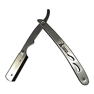 Classic Samurai CS-102 Stainless Steel Professional Barber Straight Edge Razor with 100 Count Single Edge Razor Blades