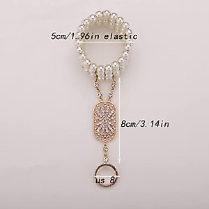 YERTTER Vintage Gold 1920s Flapper Bracelet Pearl Stretch Link Rhinestone Sun Charm Ring Bracelet Shiny Hand Chain Accessories for Weddindg Brides Party Adjustable Bracelet Women
