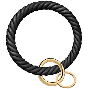 Idakekiy Key Chain, Silicon Wristlet Keychain Bangle Keyring Bracelet Holder for Women Girl