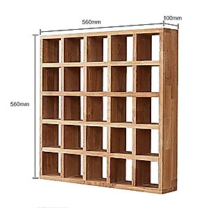 PIBM Stylish Simplicity Shelf Wall Mounted Floating Rack Shelves Oak Simple Household Straight Rod Storage Hangers Coat Rack,4 Hooks, Wood , 56x10x56cm