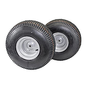 (Set of 2) 20x8.00-8 Tires & Wheels 4 Ply for Lawn & Garden Mower Turf Tires w/Keyed Hub Wheel (Compatible with Husqvarna)