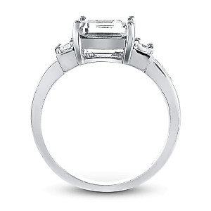 Gemsonclick Created-Cubic-Zircon Solitaire Ring 925-Sterling-Silver Sparkling Diamond Accents Chakra Healing Fashion Jewellery for Women Available in Size : 13