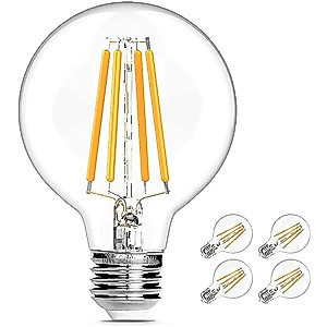 【Upgraded】 Dimmable G25 LED Globe Light Bulbs, Edison Light Bulbs 100W Equivalent, 1200 Lumens, 10W E26 Base Vanity Light Bulb with Warm White 2700K for Home Reading Room Bathroom Pendant, 4-Pack