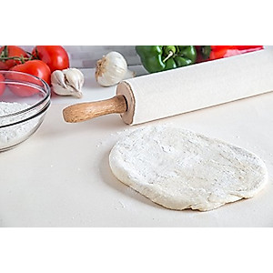 Fox Run Pastry Cloth with Rolling Pin Cover, Cotton