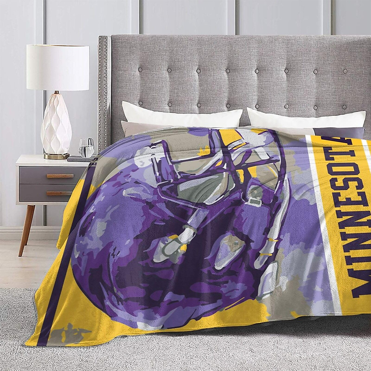 NELFNELZ Minnesota Flannel Throw Blanket ，Football Style Pride Paint Travel Blanket Gifts for Men Women Boy Decor Sofa Bed 50"x40"