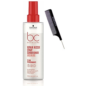 Schwarzkopf BC BONACURE Repair Rescue SPRAY CONDITIONER for FINE TO NORMAL DAMAGED HAIR (with Sleek Steel PIn Tail Comb) Leave In Conditioner (Repair Rescue - 6.8 oz / 200 ml)