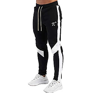 PIDOGYM Men's Track Pants,Slim Fit Athletic Sweatpants Joggers with Zipper Pockets Black