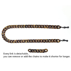 DECKER Acrylic Eyeglass Chain Sunglasses Holder Designer Trendy Fashion Eyewear Retainer Strap Necklace glasses hanging for Women (Black)