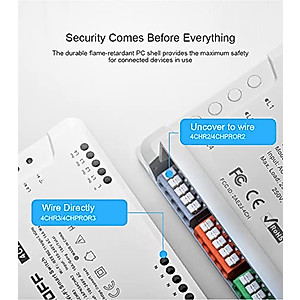 SONOFF 4CH R3 Smart Switch,4 independently Channel WiFi Remote Time Switch, LAN Control, Inching/Self -Locking Mode, Works with Alexa,& Google Home Assistant
