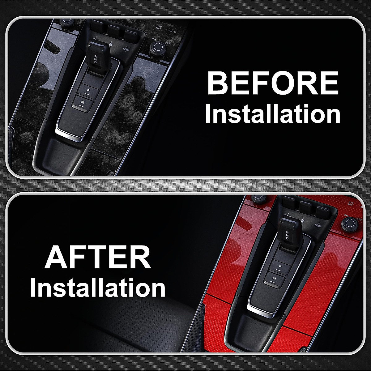 Lypumso 6D Carbon Fiber Vinyl Wrap Roll, Glossy Car Wrap Film Featuring Bubble Free Air Release Technology, Car Moto DIY Interior Exterior Decoration (Carbon Fiber Red, 1ft x 5ft)