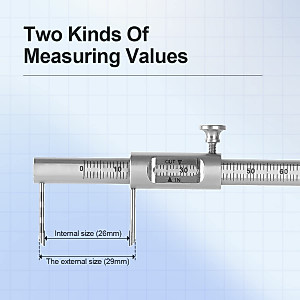 1PCS Orthodontic Sliding Caliper 0-80mm Implant Measuring Gauge Double Scale Round Dentistry Tool