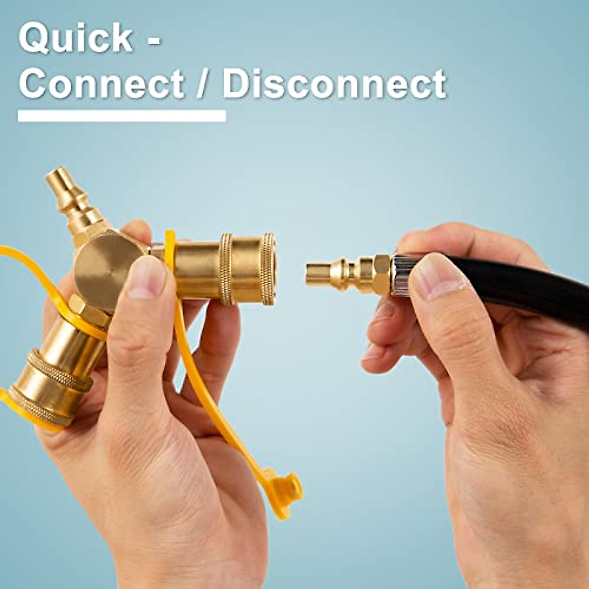 SHINESTAR 1/4" RV Propane Quick Connect Y Splitter for RV, Trailer, Camper and More, 2 Way LP Gas Adapter with 1/4" Quick Disconnect