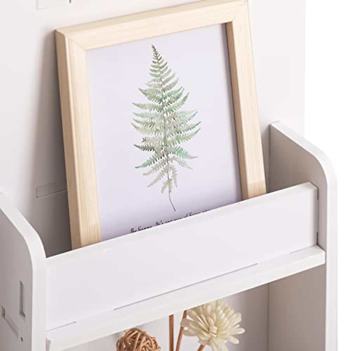 DOEWORKS 360 Degrees Rotating Open Bookshelf, 3 Tier Freestanding Bookcase Display Cabinet for Bedroom and Livingroom, White