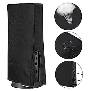 Anti Dust Cover for PS5 Console,Sony PlayStation 5 Game Console Digital Edition & Disc Edition Dustproof Waterproof Protector Sleeve,Soft Thick Protective Covers,Black