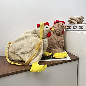 Plush Chicken Purse Cute Chicken Bag Hen Crossbody Bag Animal Style Shoulder Bag for Girls Women