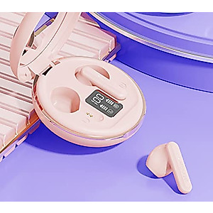 Olyre Wireless Earbuds for Girls, Bluetooth Earbuds with Make-up Mirror, LED Display, Bluetooth V5.3, Waterproof Bluetooth Earphones in-Ear Headphones for Travel Workout Running Jogging (Pink)