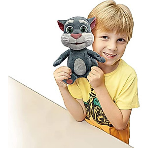 Dragon-i Toys Talking Tom Animated Interactive Stuffed Cuddly Plush Toy with Talkback 12', Grey, (80802)