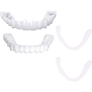 Fake Teeth, Instant Veneers for Temporary Tooth Repair Upper and Lower Jaw, Dentures Teeth Socket-Perfect for Women and Men, Protect Your Teeth and Regain Confident Smile, Natural Shape with Color