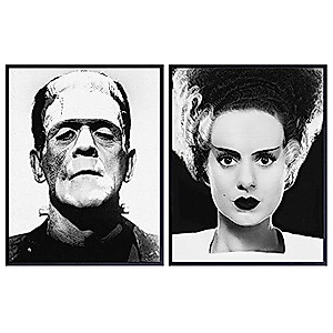 Frankenstein Wall Art & Decor Set - LARGE 11x14 - Vintage Hollywood Scary Horror Monster Movie Posters Photos Pictures - Goth, Gothic Gifts - Home Theater Room Decor for Men, Teens, Kids Bedroom