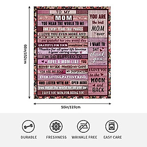 Gifts for Mom Birthday Gifts for Women Unique Mom Gifts from Daughter or Son for Birthday Mothers Day Thanksgiving Christmas Blanket Throw Soft 60" x 50"