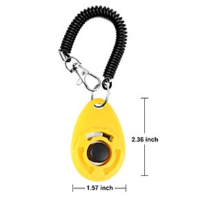 MARSDREAMS Pet Training Clicker, Whistle -Training Behaviour Aids Accessories for Puppies with Lanyard - Barking Control Device - Long Range Adjustable Frequency - Pack of 3 - Yellow (Yellow)