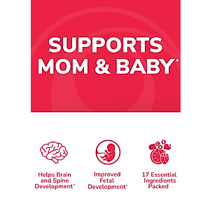 Prenatal Vitamins with Iron & Folic Acid - Proprietary Formula Pregnancy Multivitamin Gummies for Women, 60 Count