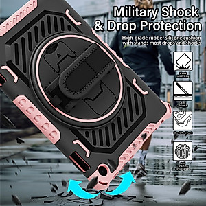 TASSKTO Case for Fire HD 8 & HD8 Plus Tablet 12th/10th Generation 2024/2022/2020Release with 360 Rotating Kickstand Hand Strap, Also for iPhone Nokia Sony Rugged Case