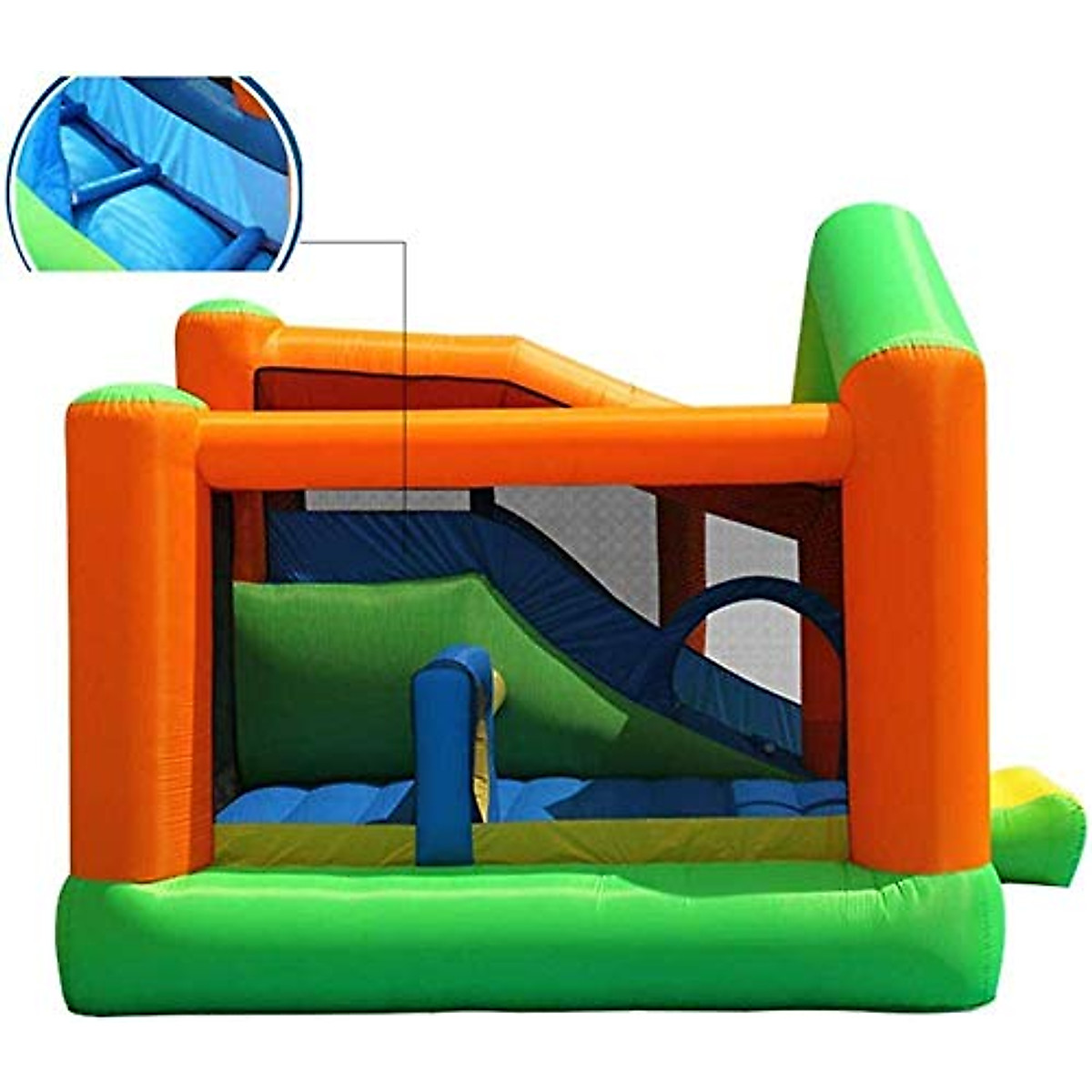 Inflatable Castle and Slide, Children Slide Outdoor Small Naughty Castle Home Trampoline/Square Playground Kids Playpen Colors