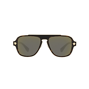 Versace VE 2199 12524T Havana Plastic Square Sunglasses Grey Mirror Lens