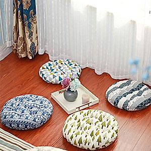 GGYDD Japanese Thicken Tatami Cushion,Round Quilted Seat Cushion Futon Comfort Chair Mats Non Slip Yoga Meditation Pad-m Diameter:58cm(23inch)