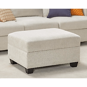 VanAcc Sofa Comfy Sofa Couch with Extra Deep Seats, Modern Sofa- Ottoman Sofa, Couch for Living Room Apartment Lounge, Beige Chenille