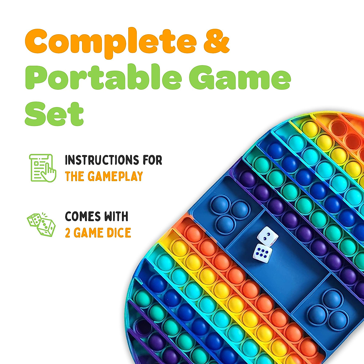 Gifts Of Joy - Jumbo XL Fidget, Multiplayer Fidget Game Board, Interactive Sensory Board, XL Fidget Game w/ Dice & Game Instructions, Pop Fidget for Up to 2 Players