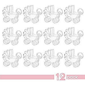 Baby Carriage Shaped Acrylic Candy Boxes - 12 Pack - 2.75"x2.75"x0.71" - Perfect for Weddings, Birthdays, Party Favors and Gifts | Cute Clear Plastic Containers | Clear Fillable Ornaments Crafts Decorations