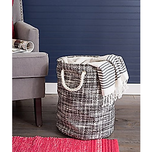 DII Woven Paper Storage Bin, Tweed, Black, Medium