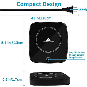 Coffee Cup Warmer for Desk, Smart Coffee Mug Warmer for Desk Home Office Use with 3 Temperature Setting, Beverage Warmer Candle Warmer for Tea, Water, Milk, Coffee Mug Warmer, Coffee Heating Plate