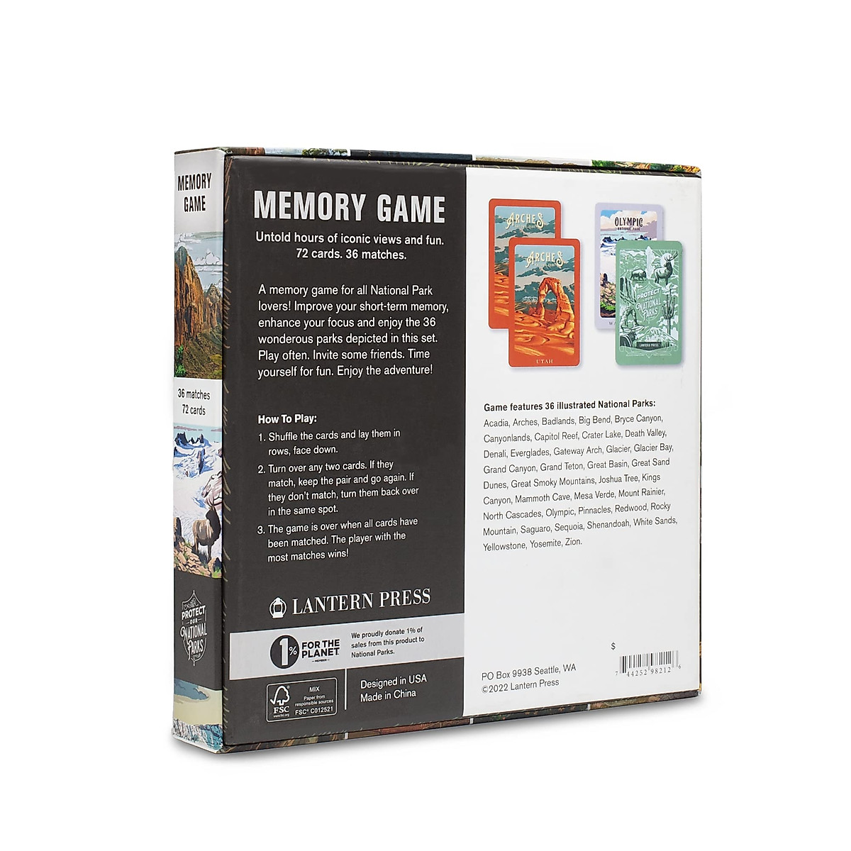 Lantern Press Protect Our National Parks Memory Game