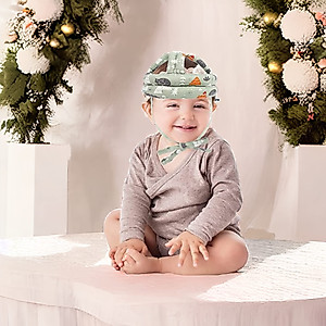 Baby Safety Helmet Infant Toddler Breathable and Adjustable Head Cushion Bumper Bonnet for Running Walking Crawling (Green),BB-1003 Green