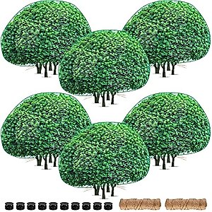 6 Pcs Deer Netting up to 2.5-3' Tall, Bird Netting for Garden Protect Plants Fruit Trees, Reusable Plastic Trellis Netting Fencing with 10 Cord Locks 2 Ropes to Repel Deer Poultry from Tree Shrub