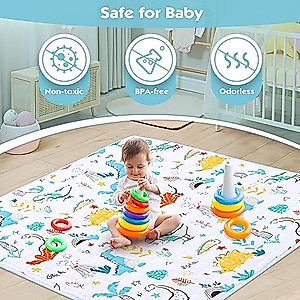 MEM Playpen Mat 71" X 59" Baby Play Mat, One-Piece Baby Crawling Mat, Non Slip Washable Play Mats for Floor, Cushioned Baby Playmat Floor Mat for Infants, Babies, Toddlers