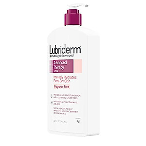 Lubriderm Advanced Therapy Fragrance-Free Moisturizing Lotion With Vitamins E And Pro-Vitamin B5, Intense Hydration For Extra Dry Skin, Non-Greasy Formula, 32 fl. oz