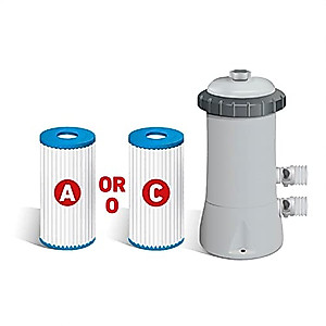 Intex Greywood Prism Frame 12' x 30" Round Above Ground Outdoor Swimming Pool with 530 GPH Filter Pump, Grey Woodgrain Design