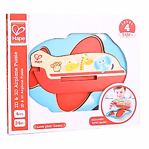 Hape 3D Airplane Puzzle Game, Multicolor, 5'' x 2''