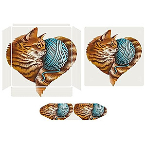 PS4 Slim game console skin sticker protective cover Heart Cat And Yarn Ball PS4 Slim console and 2PCS whole body protective skin skin sticker