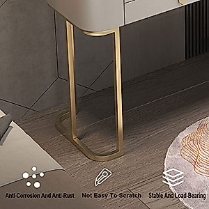 Qingluan Dressing Table Set with Drawers LED Lights Mirror and Makeup Chair, 3 Drawers Makeup Table Set with Cushioned Stool Vanity Table for Girls Bedroom,White,80cm/31.5in