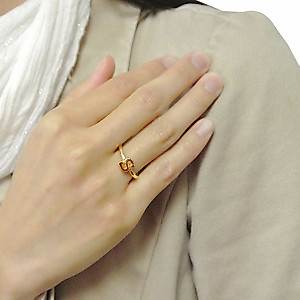 Wrapables Gold Plated Stackable Initial Letter Ring Size 6, Letter G