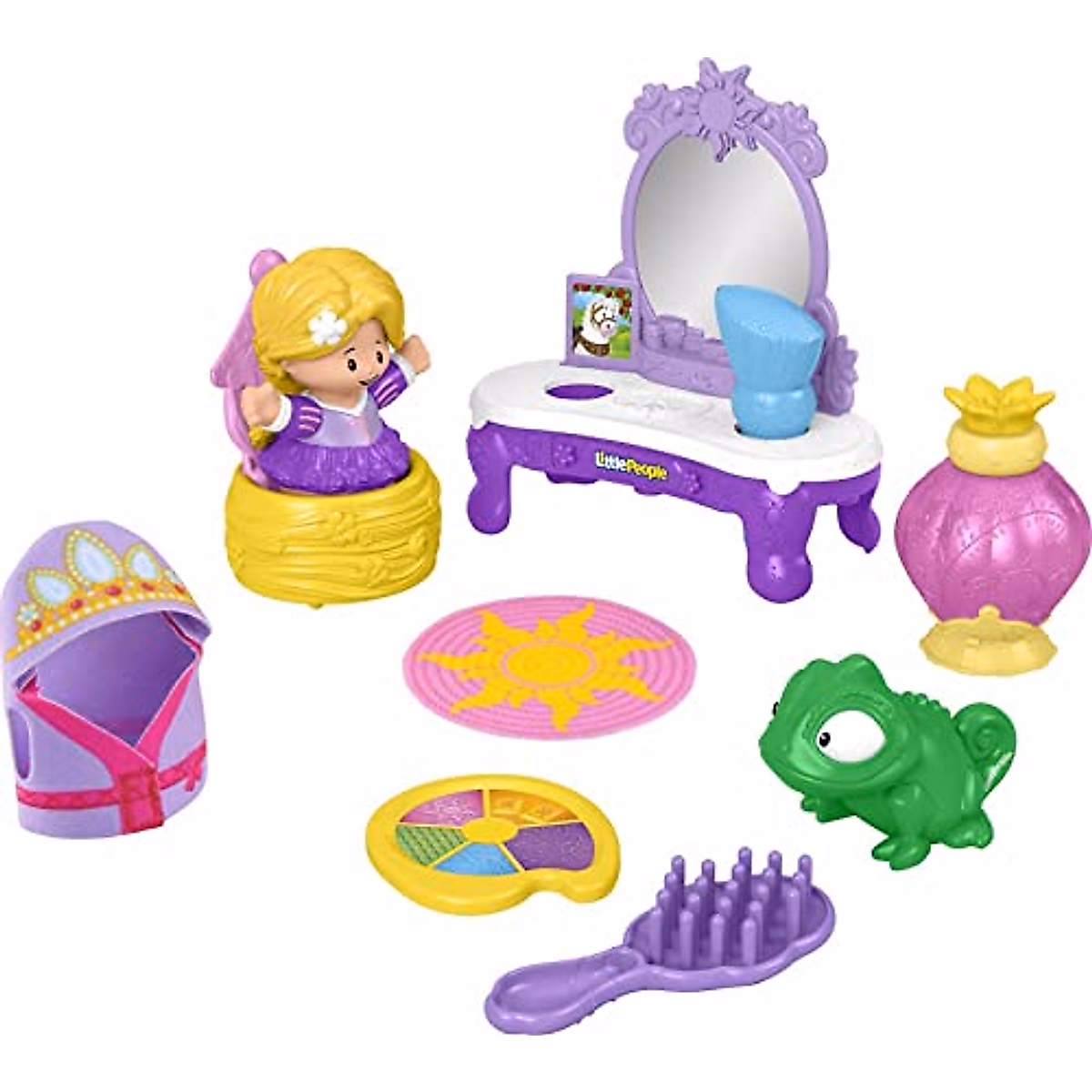 Fisher-Price Little People – Disney Princess Get Ready with Rapunzel, 10-Piece Pretend playset for Toddlers and Preschool Kids Ages 18 Months to 5 Years