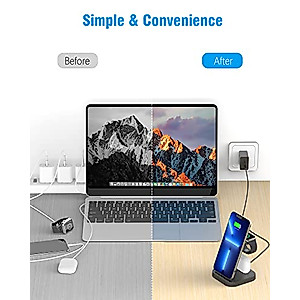 3in1 Charger Station for Apple Products, 18W Fast Apple Charging Station Compatible with iPhone 14/13/12/11/X/8 Series, Apple Watch Ultra/8/SE/7/6/5/4/3/2/1, AirPods Pro/3/2/1, Adapter Cable Included