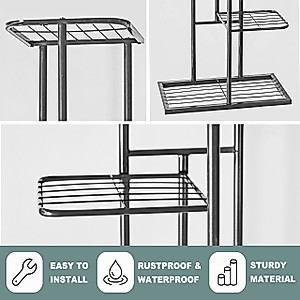 JEPRECO Metal Plant Stand 6 Tier 7 Potted, Multiple Flower Pot Holder Shelves Organizer Rack for Garden Balcony Patio Living Room Indoor Outdoor (Dark Grey)