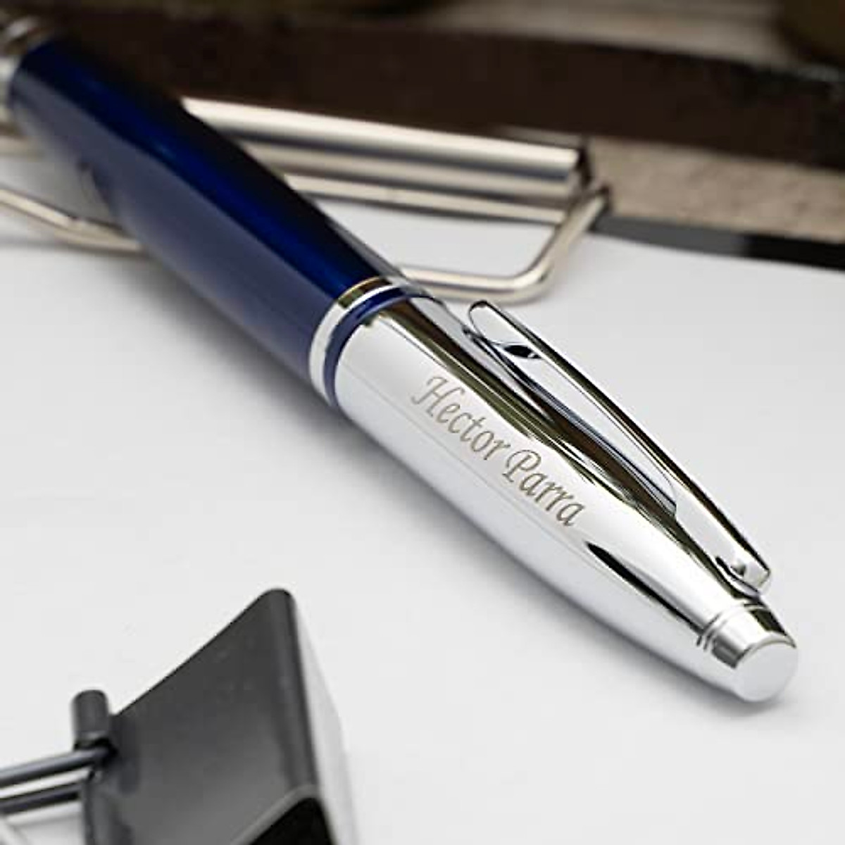 Dayspring Pens Personalized Cross Pen | Engraved Cross Calais Ballpoint Pen - Blue. Custom Gift Pen with Case AT0112-3 Engraving Shipped in One Business Day.