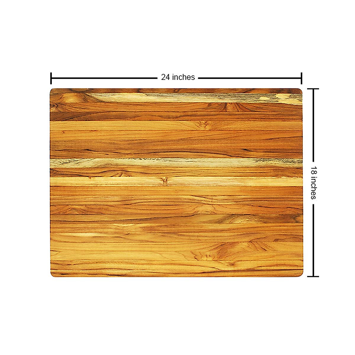 Terra Teak Extra Large Cutting Board 24 x 18 Inch - Thick Brazilian Teak Wood